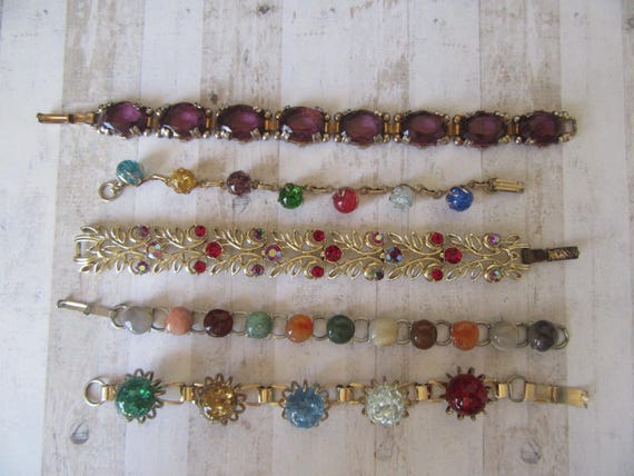 Vintage bracelets collection. Choice of 5. Glass/acry… - Gem