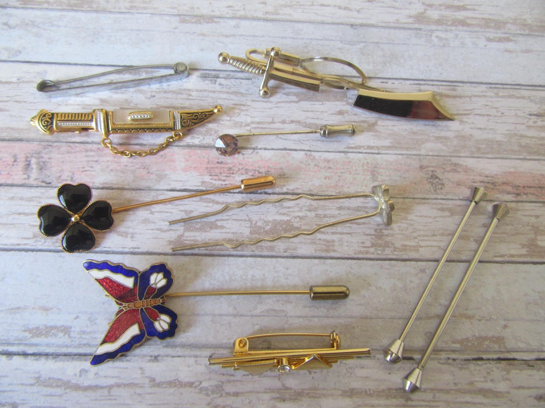 Collection of Tie Pins, Butterfly, Art Deco Style Brooch, Stratton ...