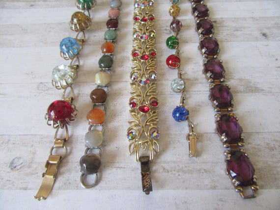 Vintage bracelets collection. Choice of 5. Glass/acry… - Gem
