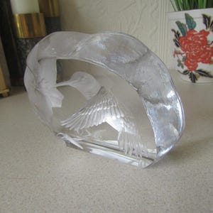 Paperweight. Dartington Crystal Hummingbird Sculpture, Capredoni Signed ...