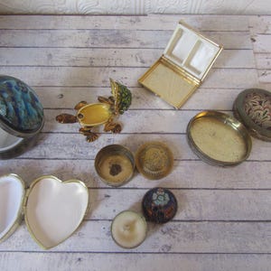 Vintage Collection of Pill - Trinket Boxes. Candle Pot. Elephant. Brass ...