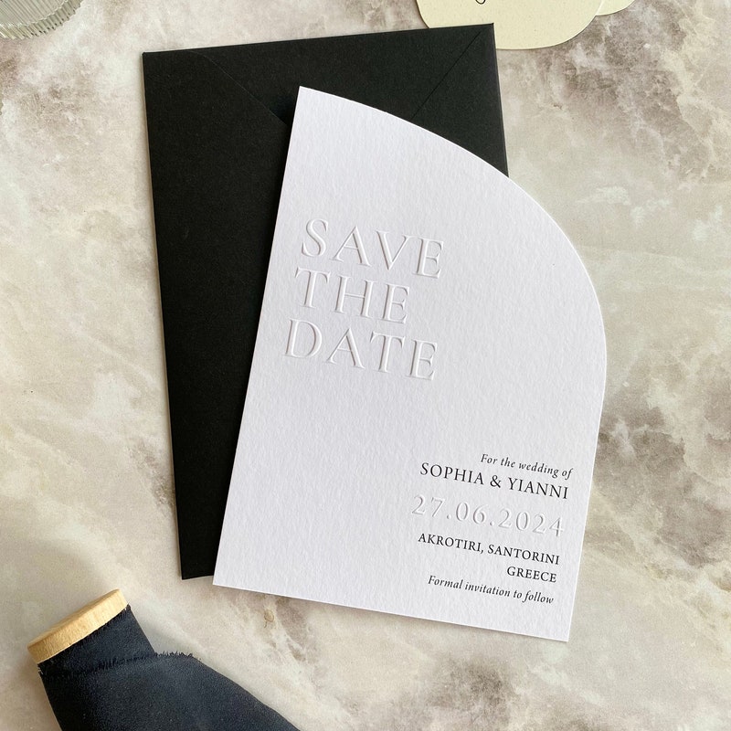 Embossed Invitation - Etsy