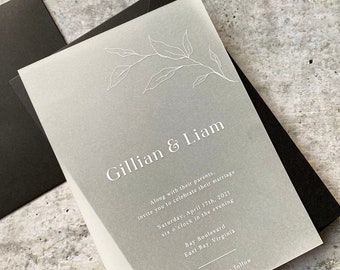 Clear Transparent Wedding Invitation, Transparent Invitation, White Ink ...