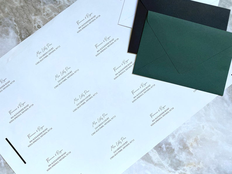 Printed Envelope Address Label for Wedding Invitations Ready - Etsy
