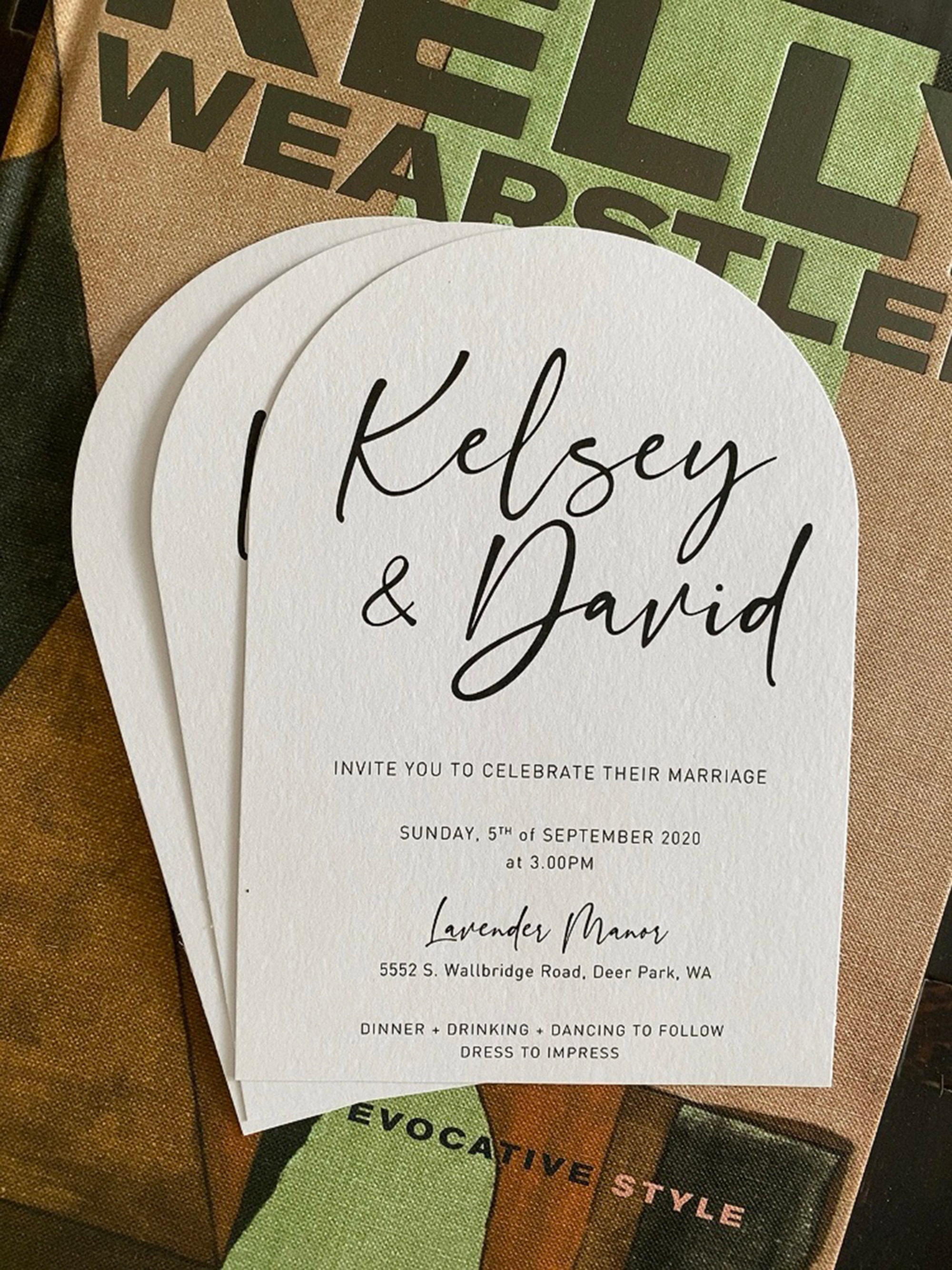Arch Cut Modern Wedding Invitation Boho Arch Shape Wedding - Etsy
