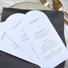Arch Shaped Menu Cards, Printed Arched Wedding Menus, Rounded Menus ...
