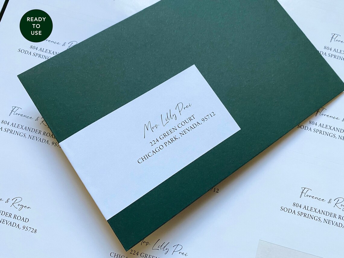 Printed Envelope Address Label for Wedding Invitations Ready - Etsy