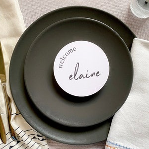 Personalized Round Place Cards, Circle Place Cards, Personalised Modern ...