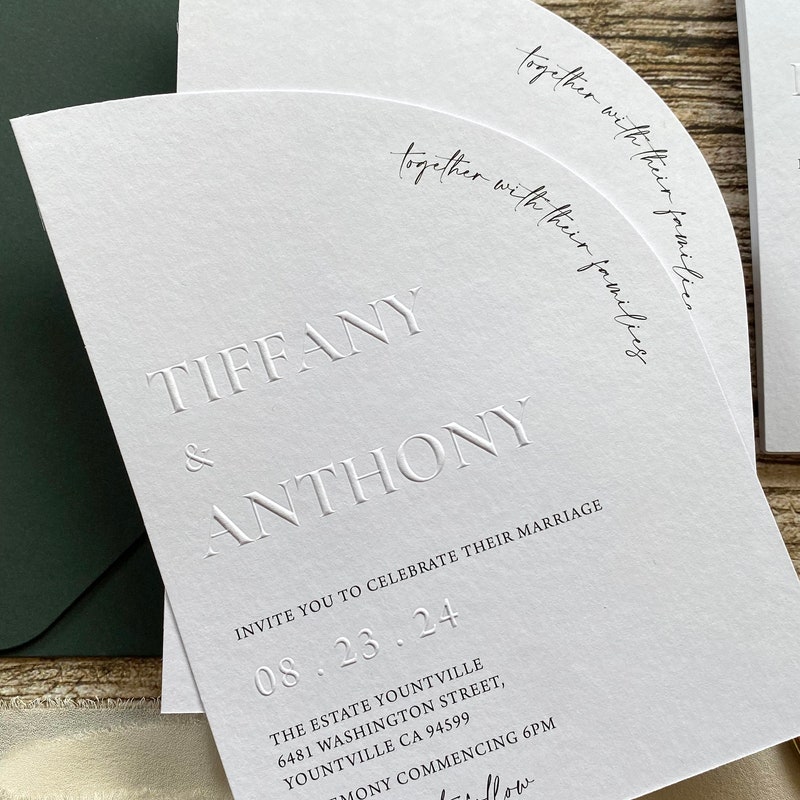 Embossed Invitation - Etsy