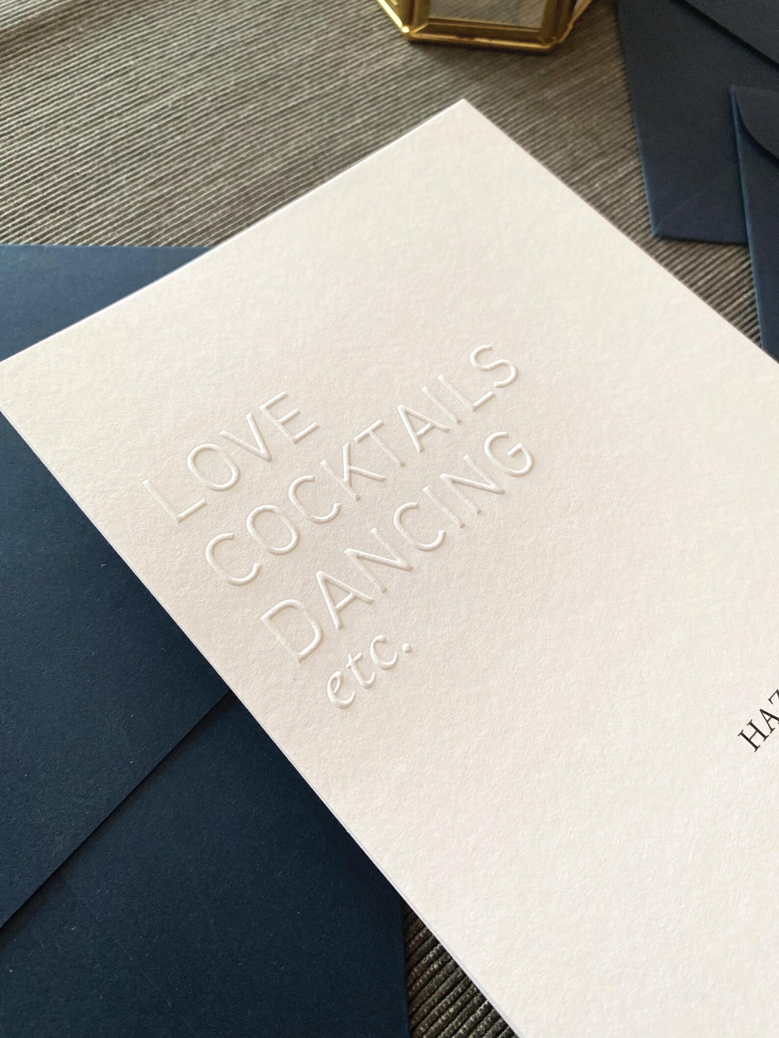 Blind Embossed Save the Date Card, Minimalist Luxury Wedding ...