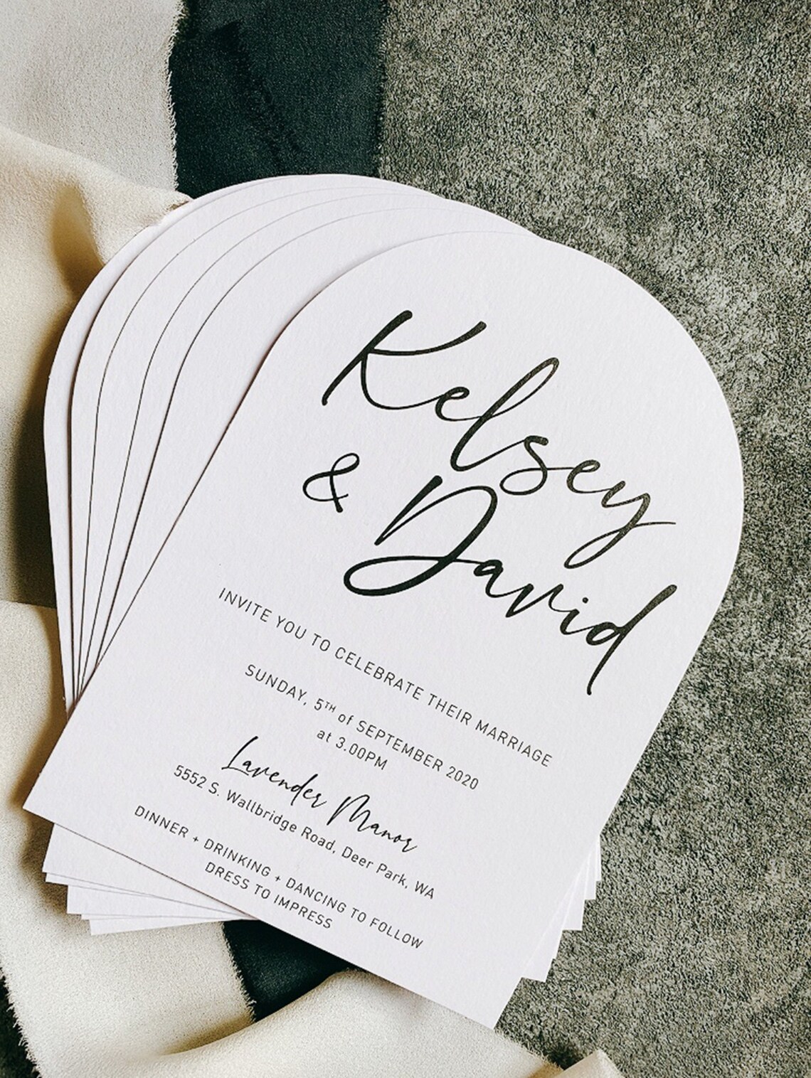 Arch Cut Modern Wedding Invitation Boho Arch Shape Wedding - Etsy