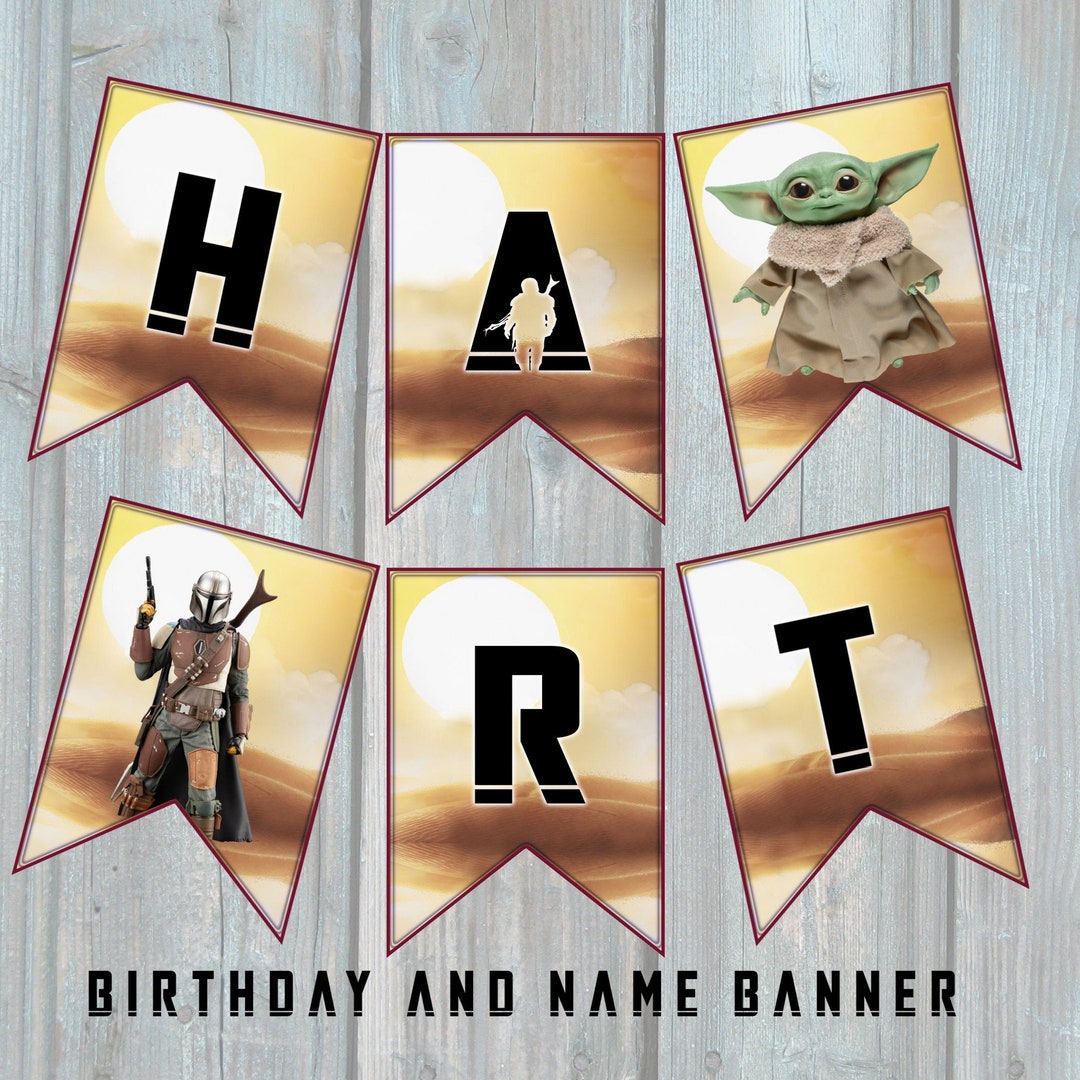 Baby Yoda Banner Mandalorian Flags Birthday Star Wars Signs - Etsy