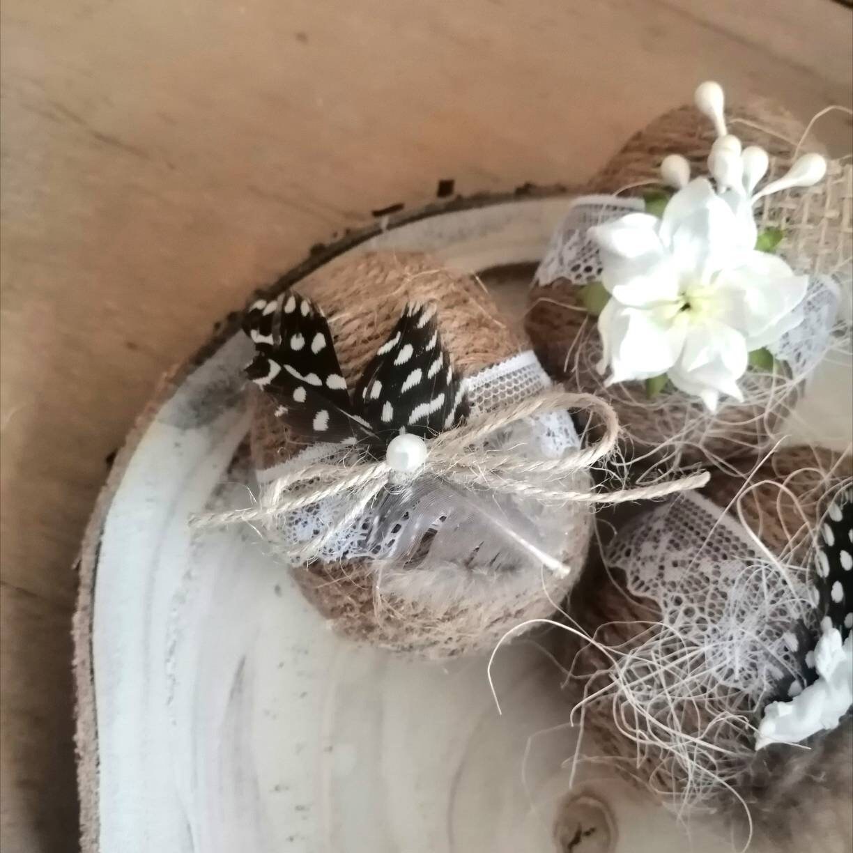 Rustic Easter Eggs Decor / Set of 3 Burlap Eggs / Farmhouse - Etsy