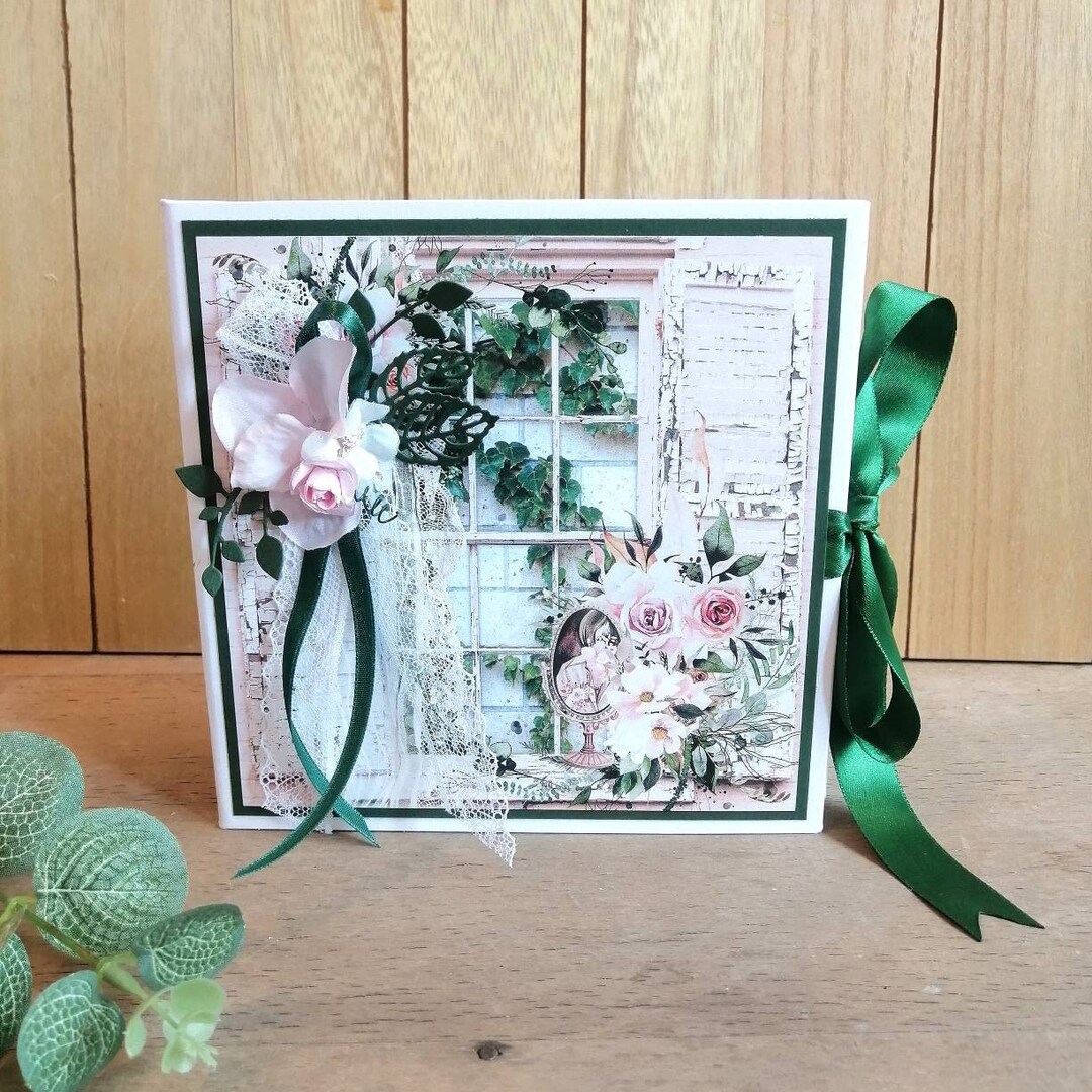 Greenery Scrapbook Album, Birthday Gift for Mom, Sweet 16 Gift, Premade ...