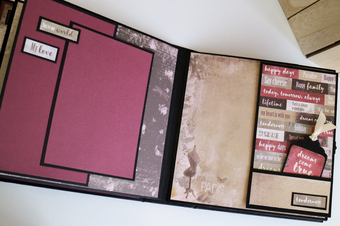 Scrapbook Album Black Wedding Photo Album Big Memory Book | Etsy