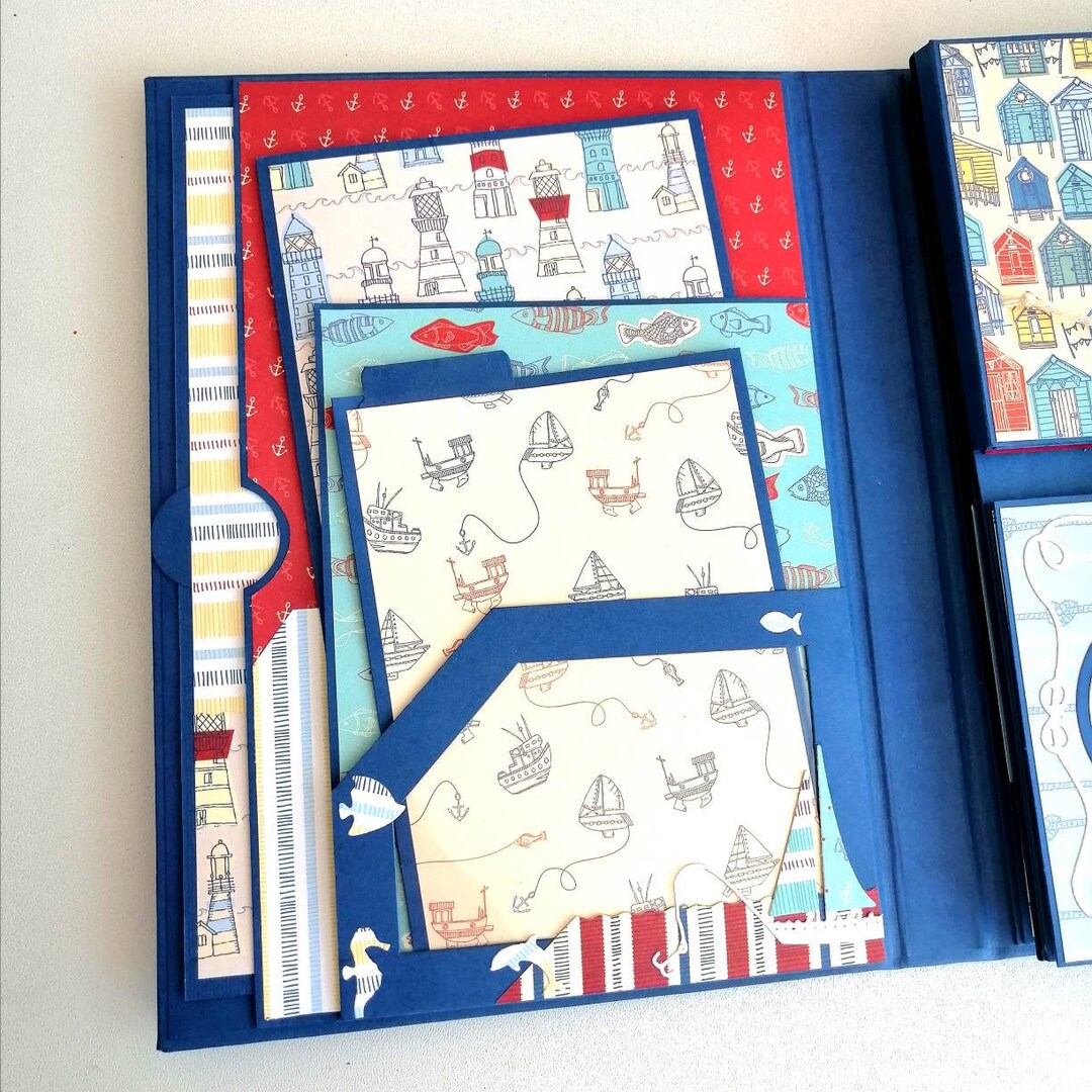 Summer Mini Album Marine Scrapbook Album Sea Vacation Photo Folio Pre ...