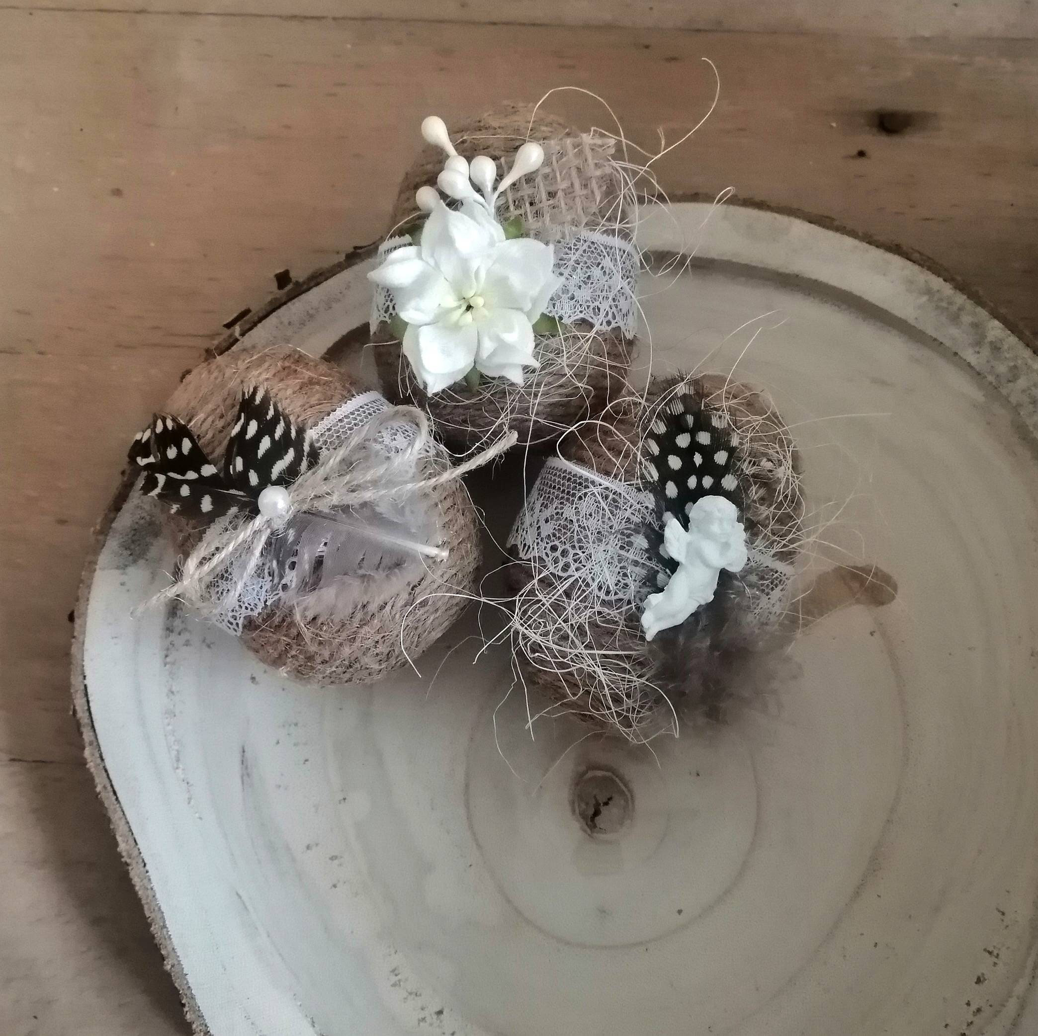 Rustic Easter Eggs Decor / Set of 3 Burlap Eggs / Farmhouse - Etsy