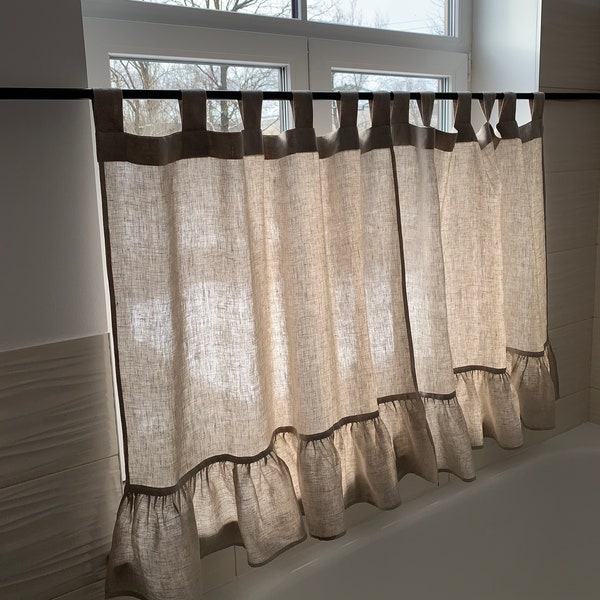 Linen Cafe Curtains - Etsy