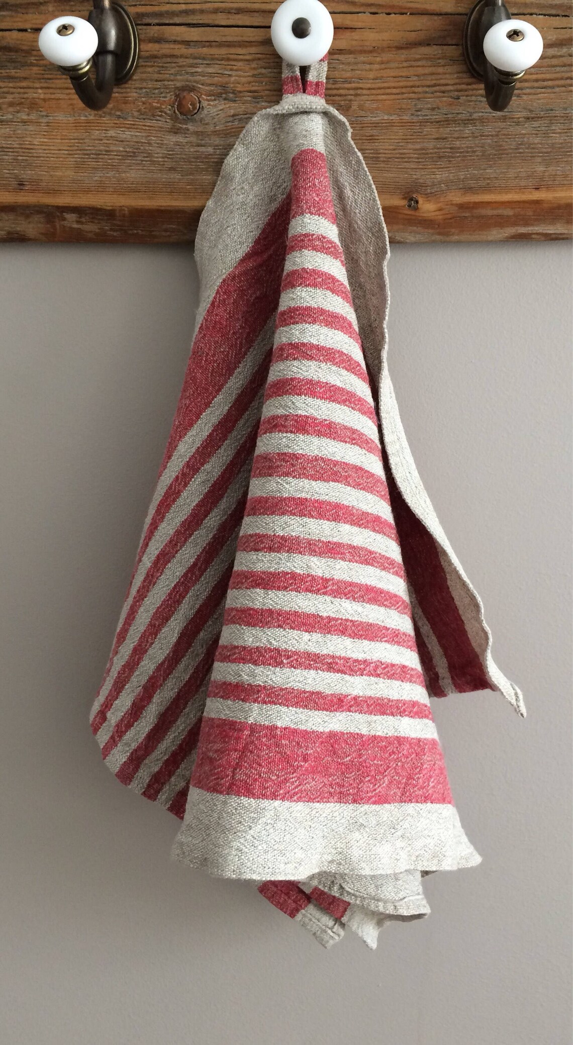 Striped Kitchen Towel Linen Tea Towel Handmade Linen Dish - Etsy