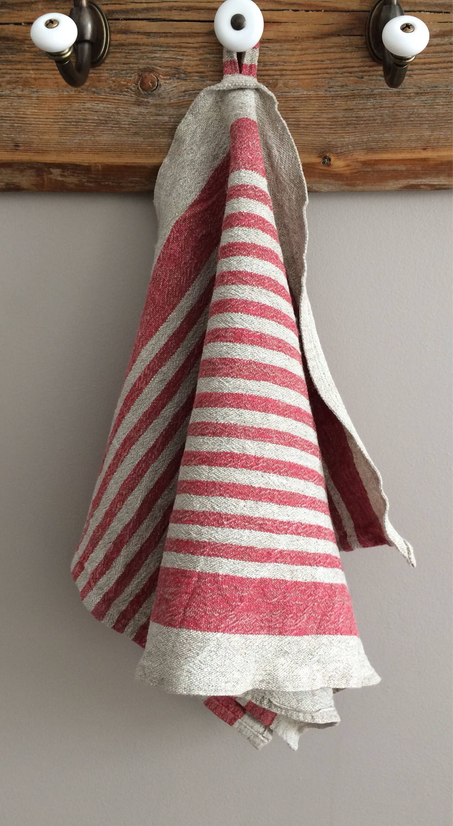 Striped Kitchen Towel Linen Tea Towel Handmade Linen Dish - Etsy