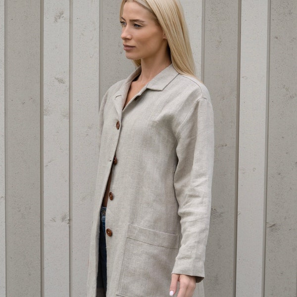 Linen Coat - Etsy