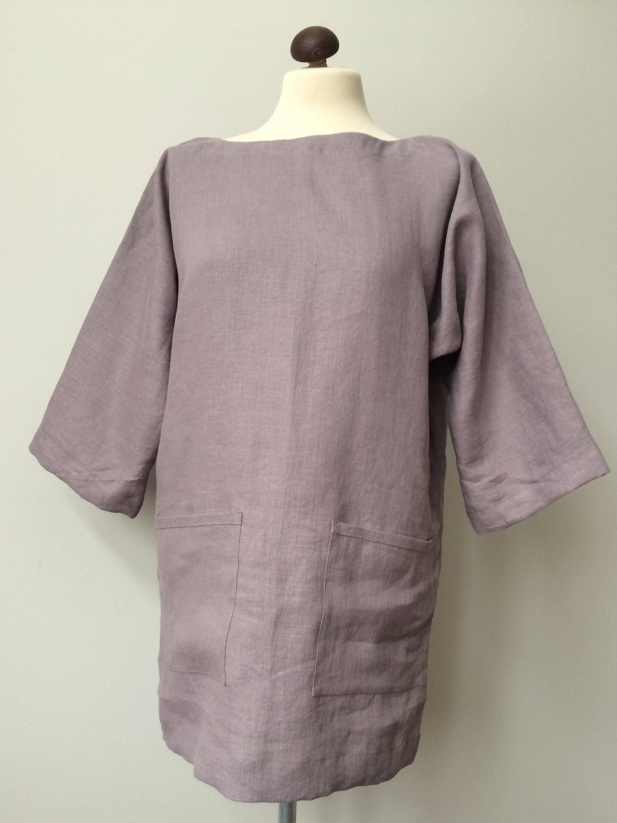 Linen Tunic, Custom Size Linen Tunic, Loose Tunic, Summer Tunic, Loose ...