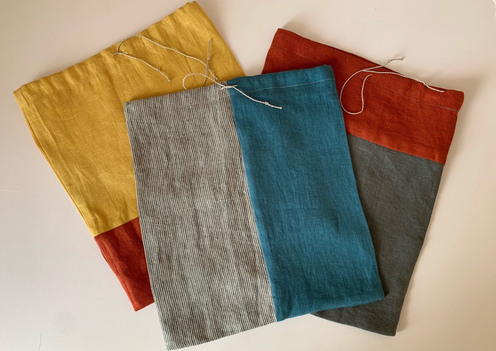 Small Linen Bag, Christmas Bag, Gift Bag