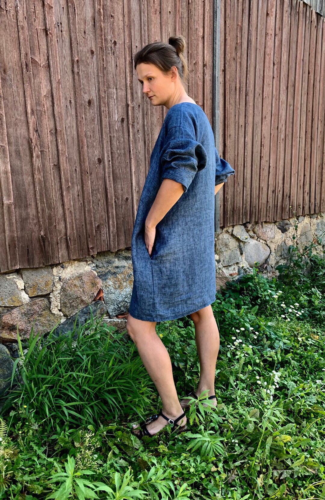 Blue Striped Linen Tunic: Handmade European Linen Summer Top - Etsy