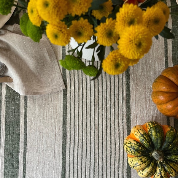 Striped Tablecloth - Etsy