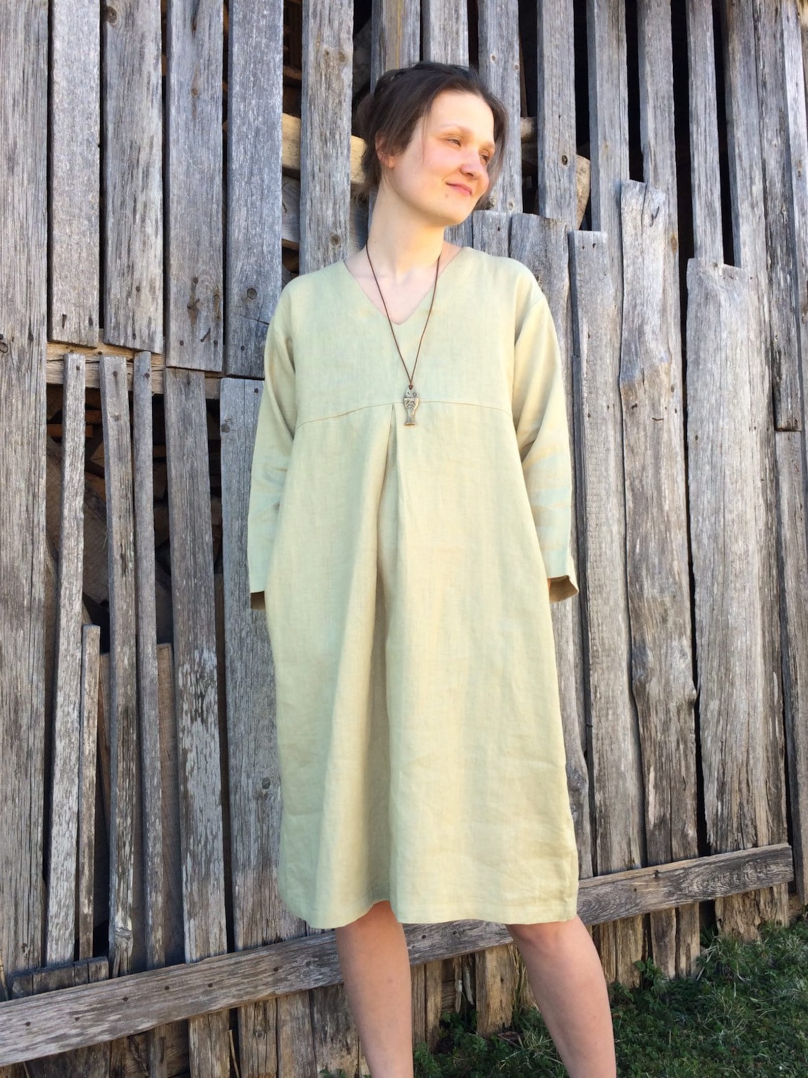Linen Tunic Linen Tunic Dress With V Neck Women Tunic - Etsy