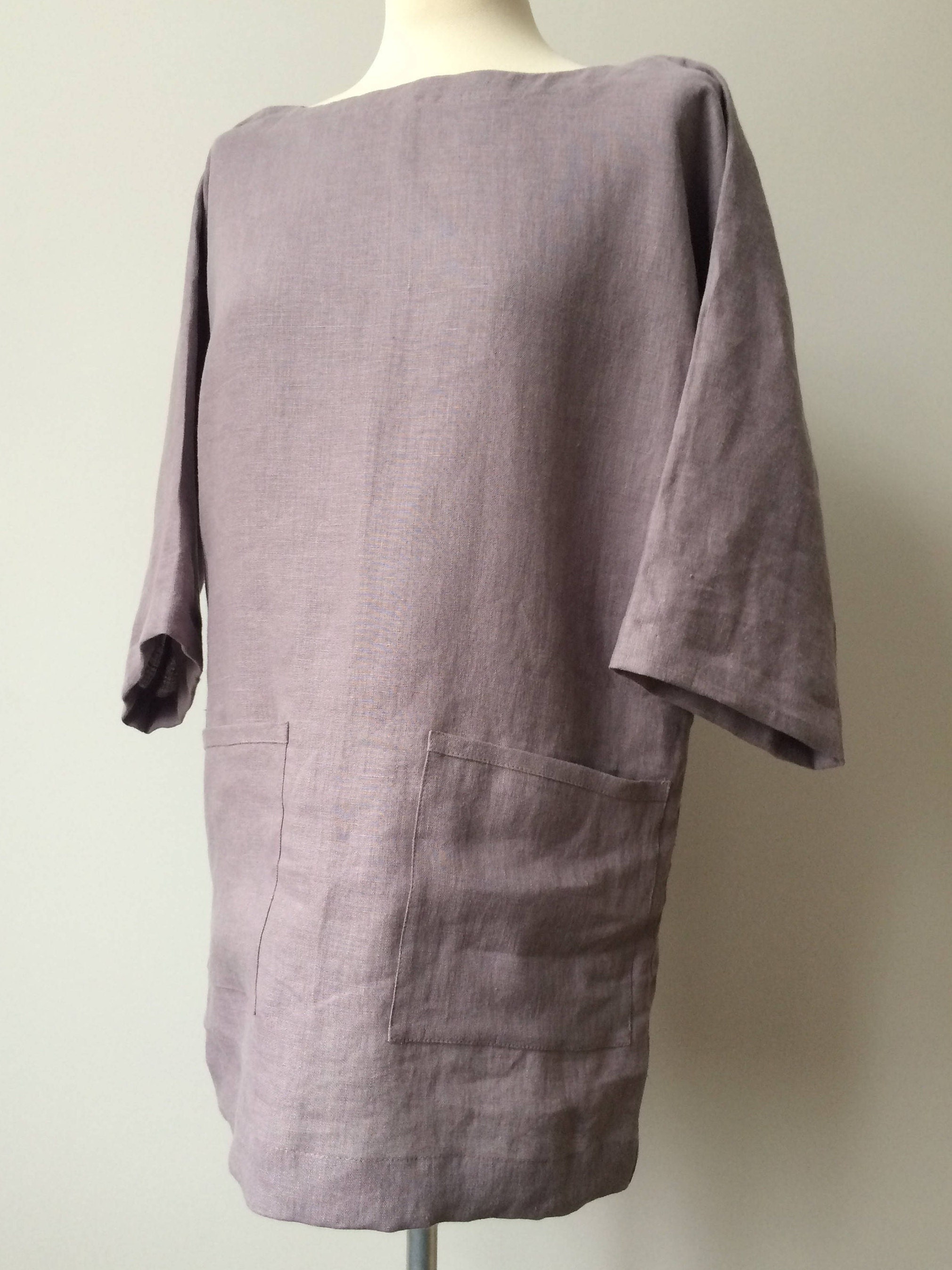 Linen Tunic, Custom Size Linen Tunic, Loose Tunic, Summer Tunic, Loose ...