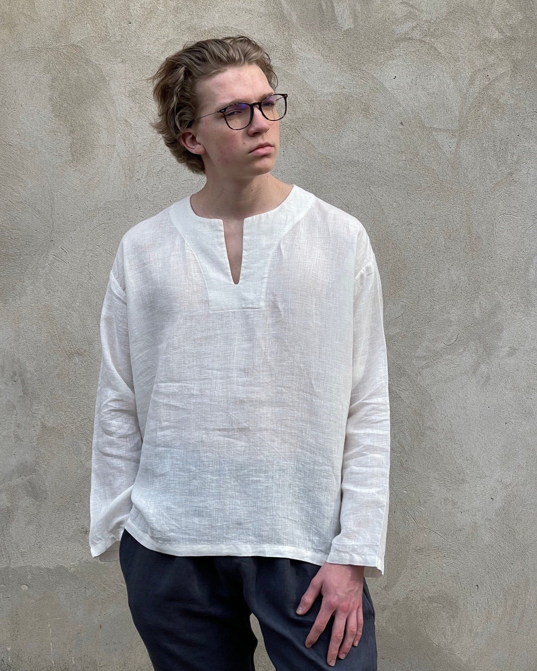 Handmade European Linen Mens Shirt: Long Sleeve Summer Clothing - Etsy