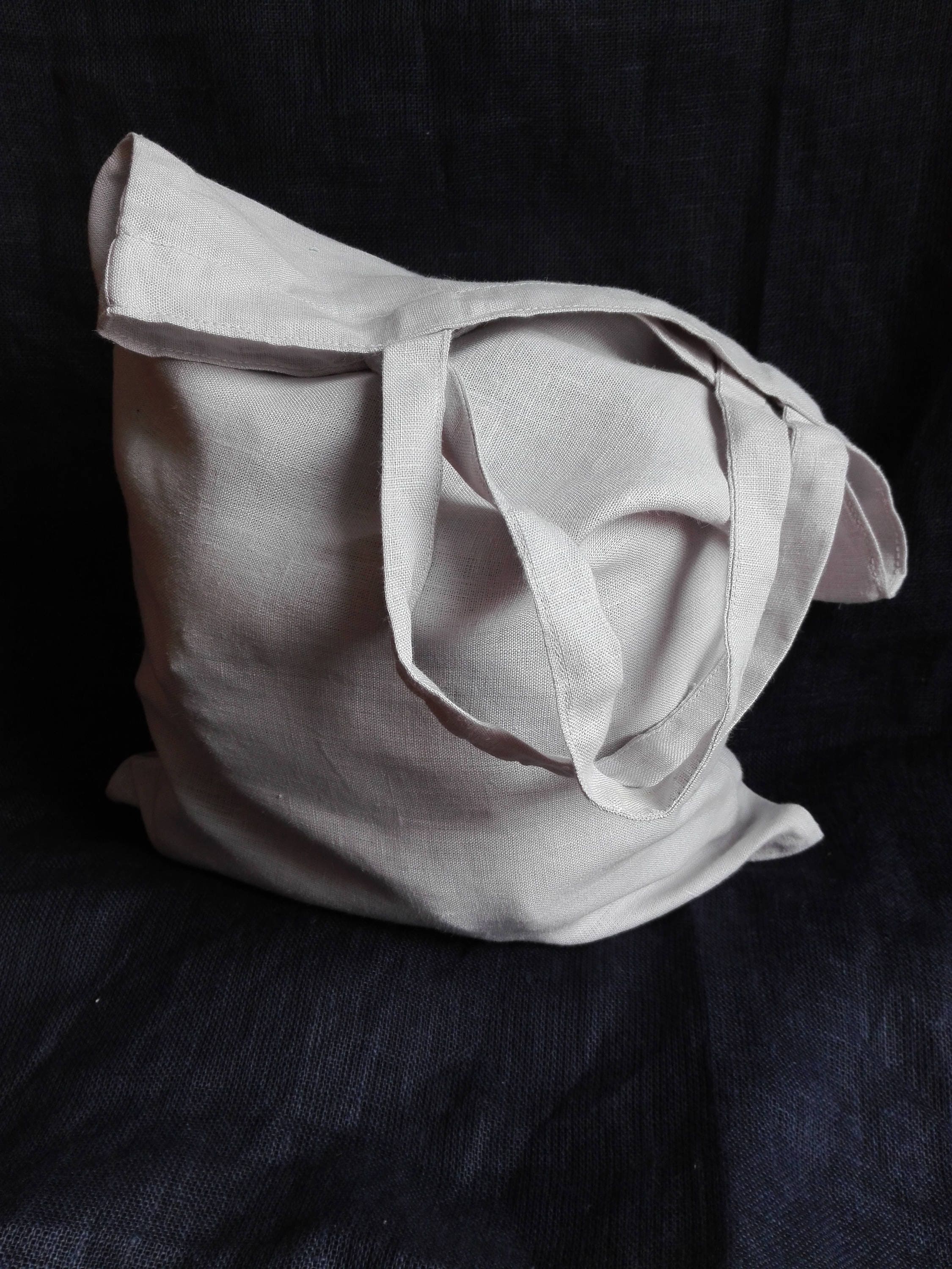Light Gray Tote Bag, Linen Shopper Bag, Linen Bag, Linen Tote Bag ...