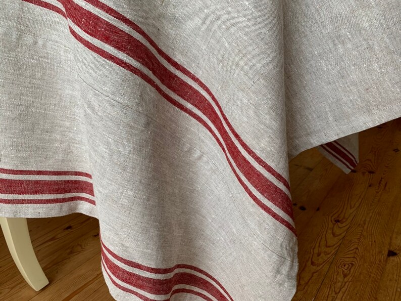 Linen Tablecloth Striped Table Cloth Square Tablecloth - Etsy UK