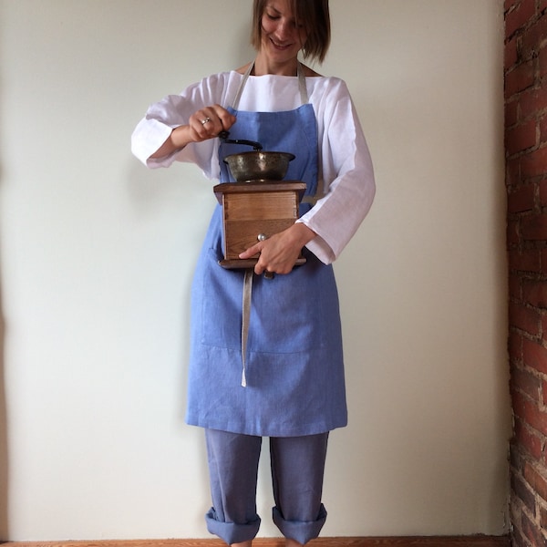 Light Blue Apron - Etsy