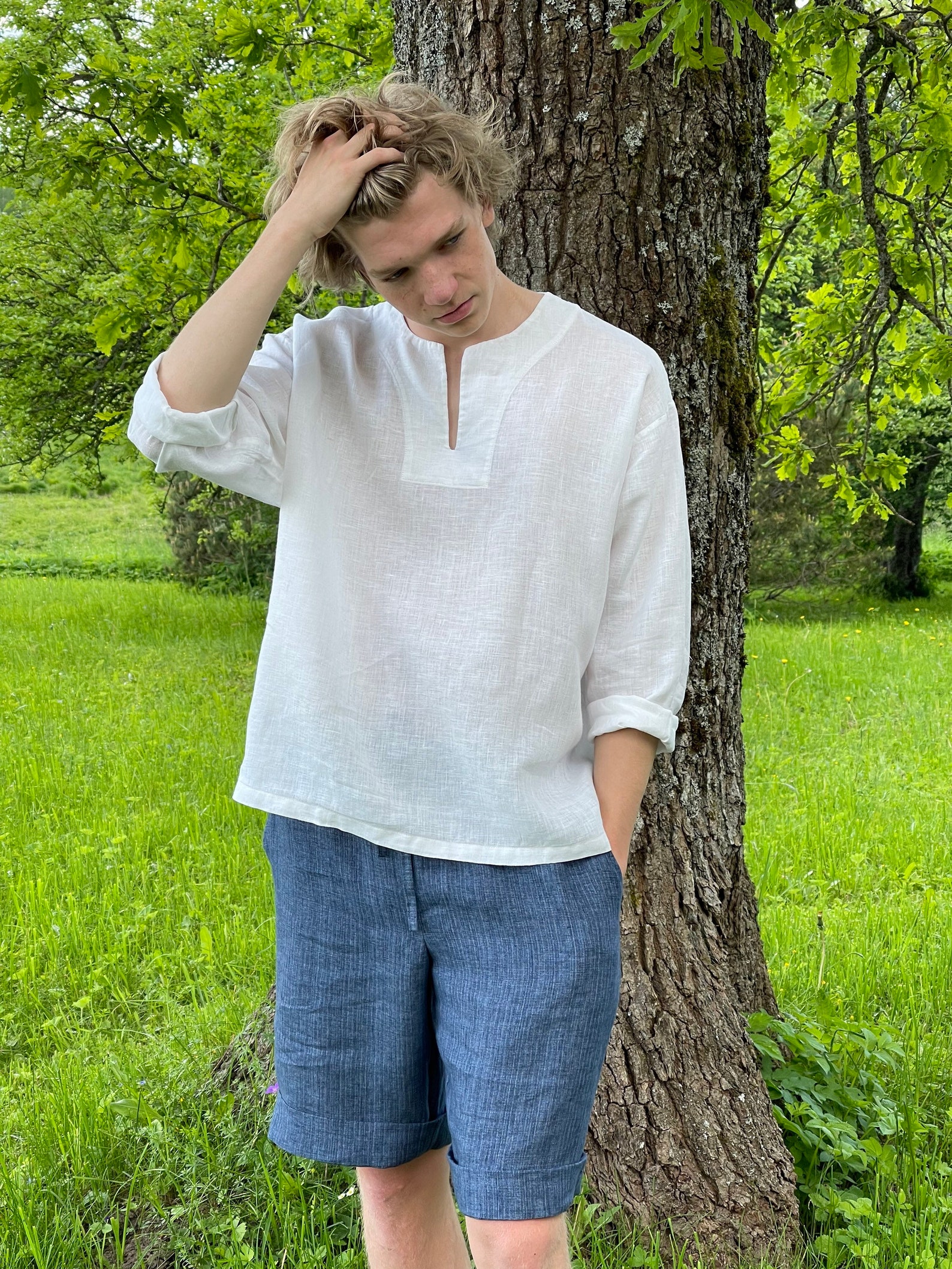 Handmade European Linen Mens Shirt: Long Sleeve Summer Clothing - Etsy