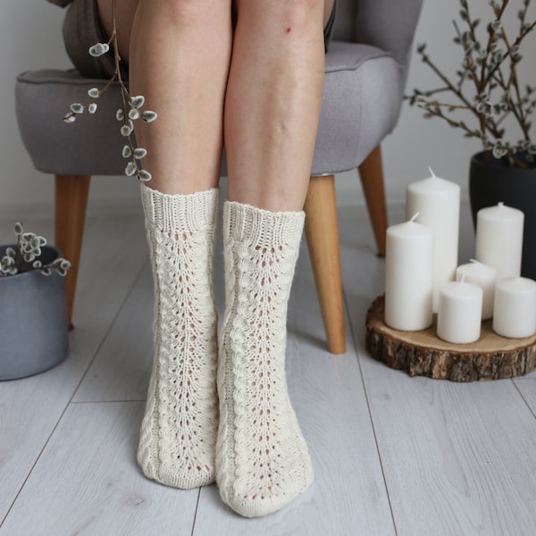 White Wool Socks - Etsy