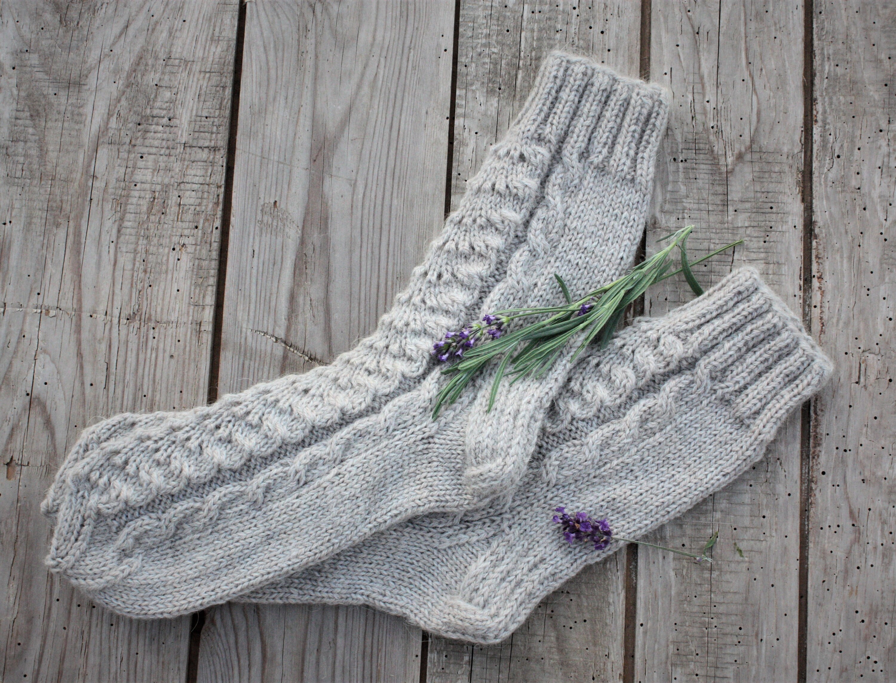 Stylish and Warm Merino Wool Hand Knitted Socks/ Natural Wool - Etsy