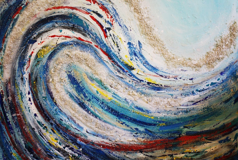 The Wave Original Artwork, Wave Art, Artwork, 36'x36', Abstract Art ...