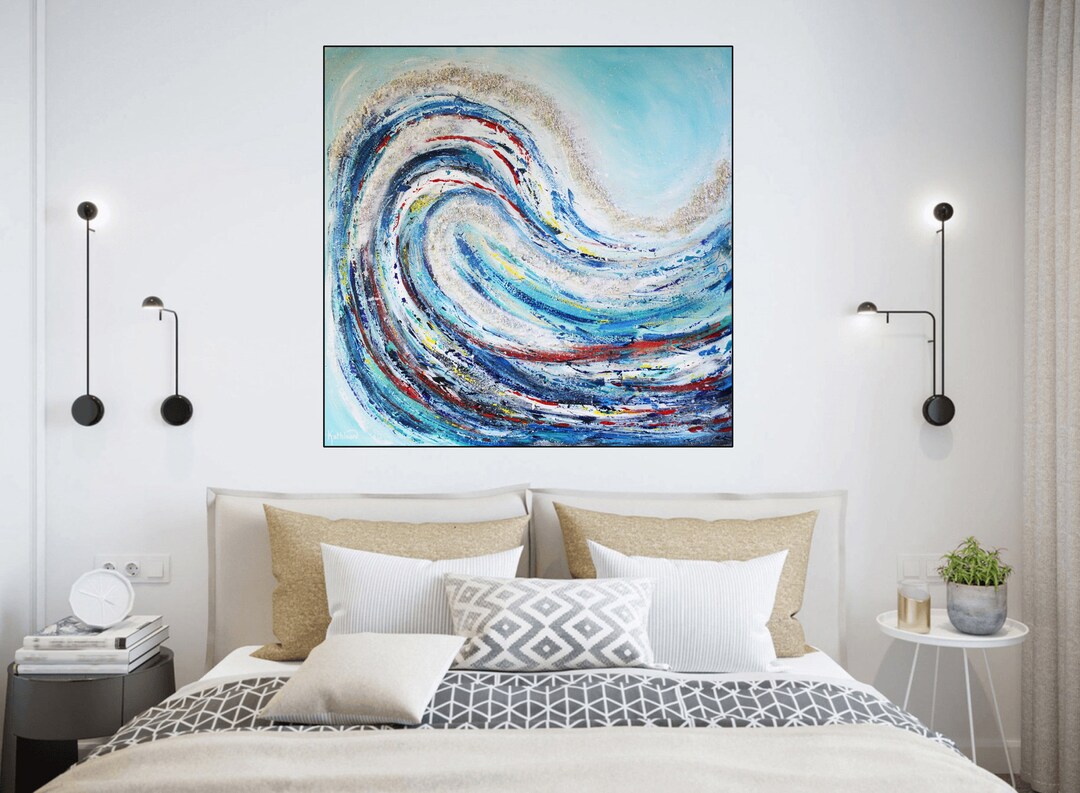 The Wave Original Artwork, Wave Art, Artwork, 36'x36', Abstract Art ...