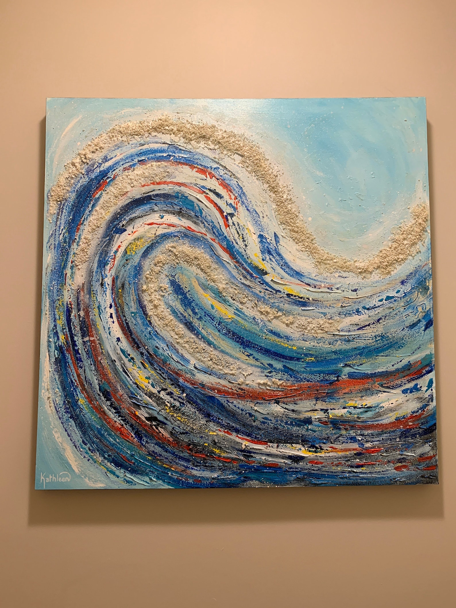 The Wave Original Artwork Wave Art Artwork 36'x36' - Etsy