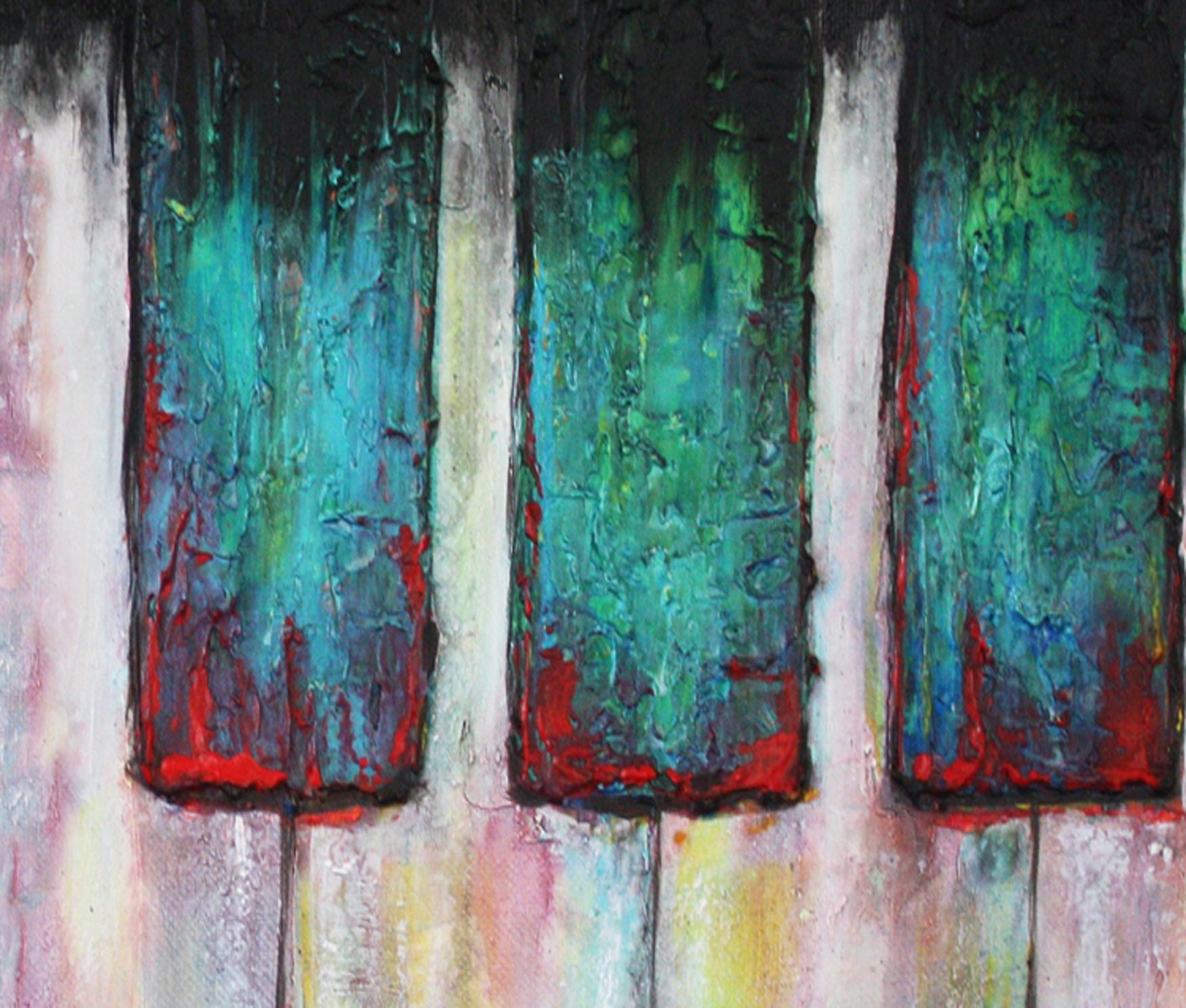 Piano Keys Art, ORIGINAL Art Painting, Piano Keys, Small Abstract Piano ...