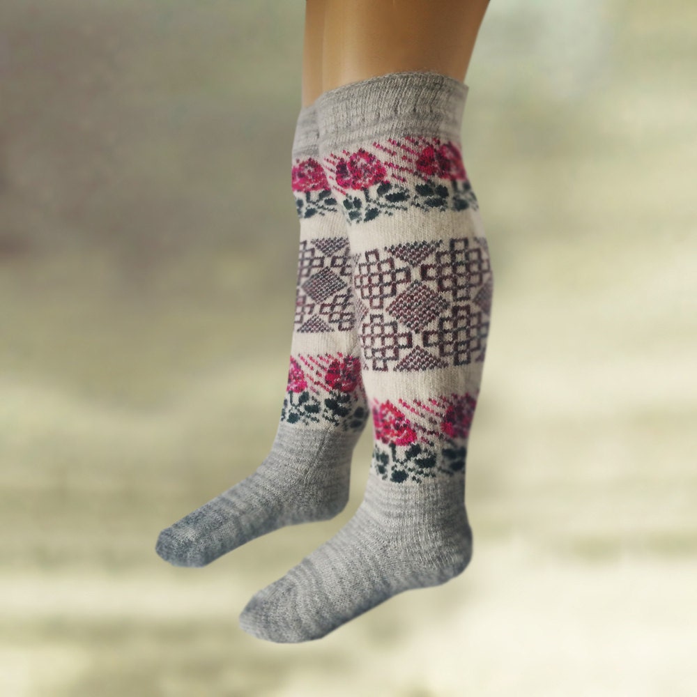 Knee High Wool Socks, Wool Over Knee Socks, Fuzzy Knee Socks, Merino ...