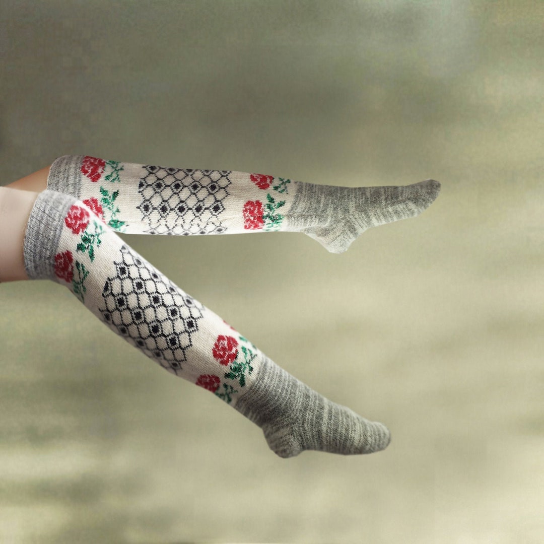 Over Knee Wool Socks, Warm High Socks, Womens Winter Socks, Wool Knit ...