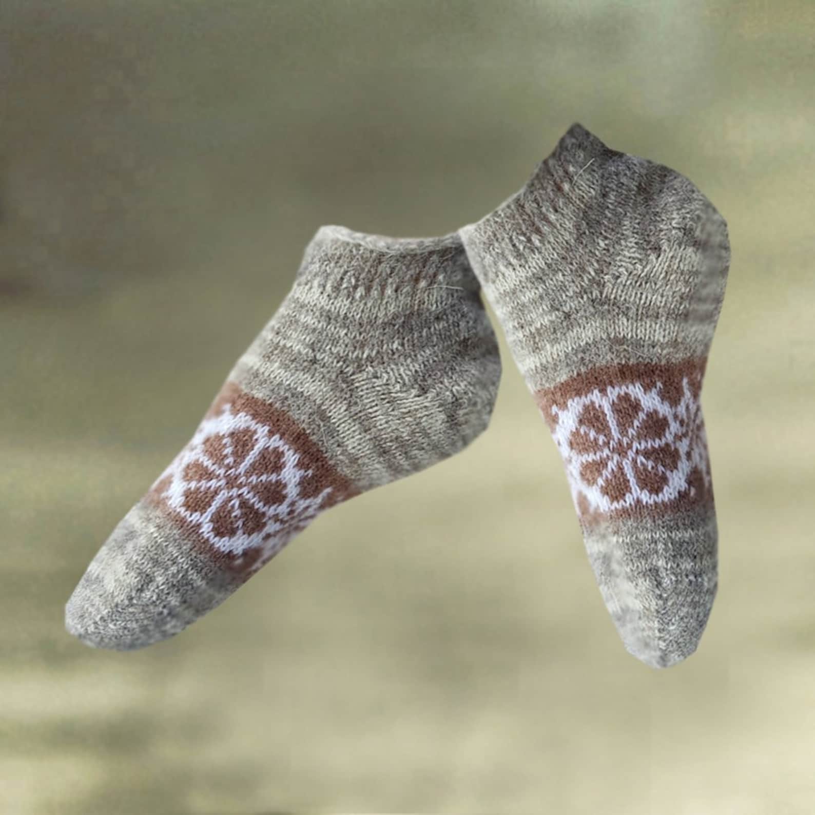 Winter wool socks, Socks knitted wool, Womens knit socks, Short knitted ...