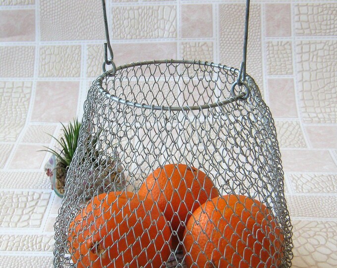 Small Metal Wire Basket Bag Folding Bag Market Bag Fruit Basket Egg Bag ...