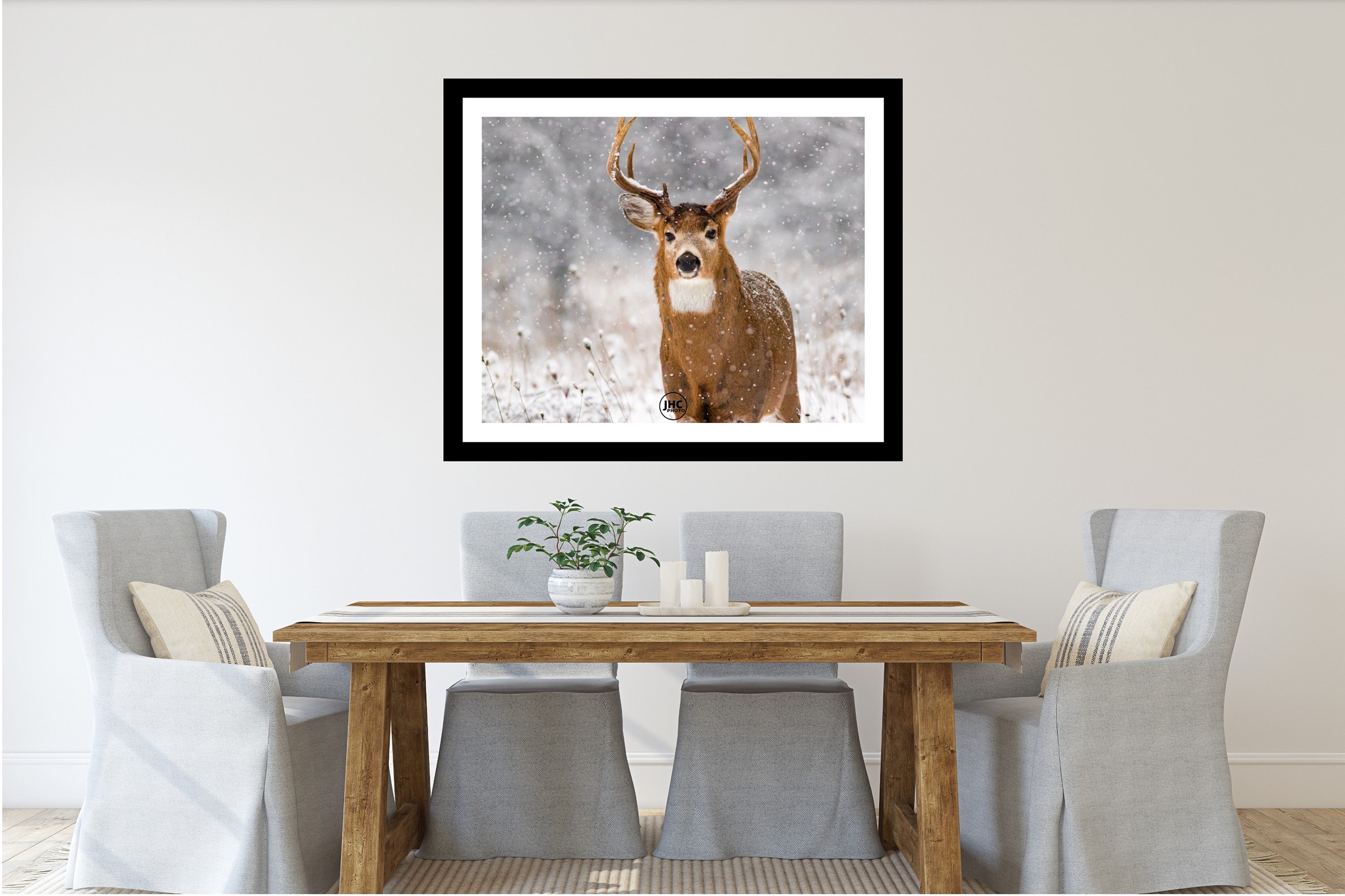Whitetail Deer Wall Art Print, Deer Wall Decor, Deer Lover, Buck Deer ...