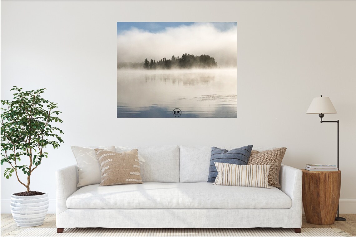 Misty Island Wall Art, Foggy Lake, Misty Landscape, Misty Forest ...