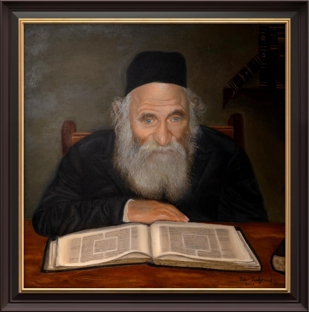Reb Ahron Kotler Painting – Jewish Rabbi Portrait – Judaica Wall Art ...
