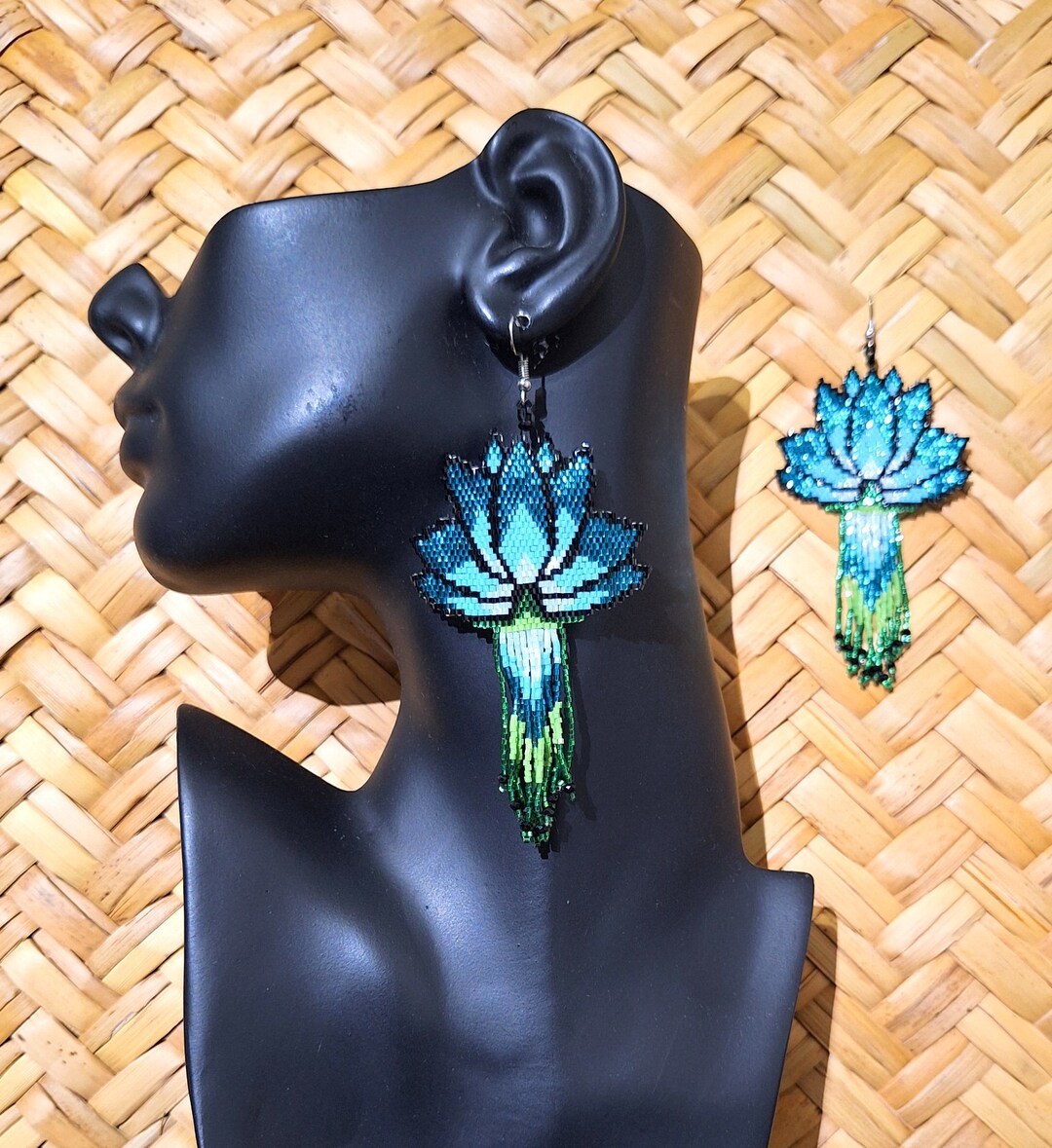 Beaded mayahuel goddess of Maguey / Agave Plant Earrings... - Etsy